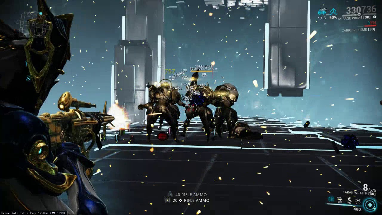 [Warframe] Karak riven vs Heavy gunner Bombard - YouTube