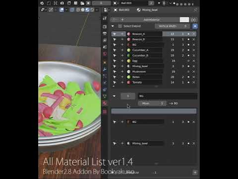 Blender Addon : All Material List ver1.4 [Grouping Display function ...