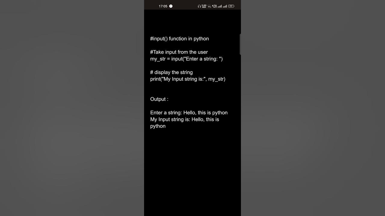 Python Input Function Youtube