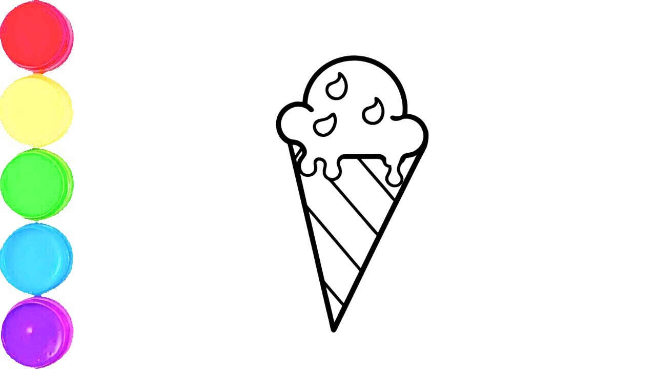 Ice cream Drawing, Painting & Coloring For Kids and Toddlers_ Child Art ...