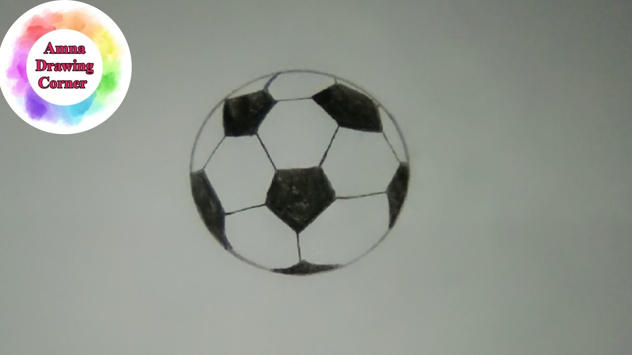 How to draw a football step by step | Easy drawing For beginners ...