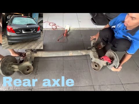Repair rear axle Peugeot 207 2007 || penggantian bush arm belakang ...