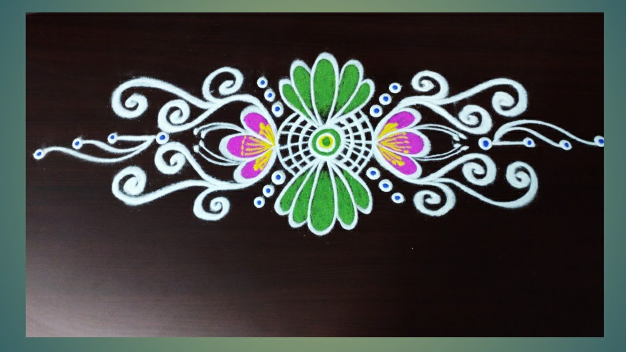 Rangoli border designs | Simple border kolams | Freehand rangoli | Side ...