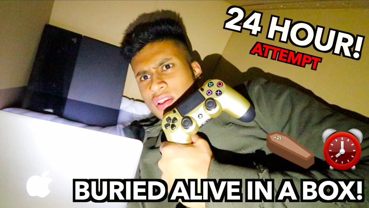 BURIED ALIVE OVERNIGHT IN A BOX ⏰🚨 24 HOUR CHALLENGE! - YouTube