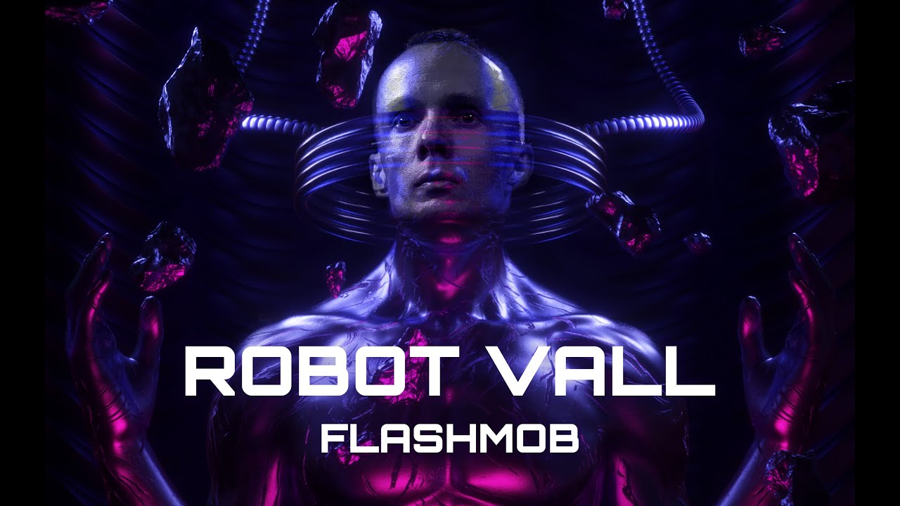 Robot vall flashmob. Worldwide record. Crowd of robots on Back to the ...