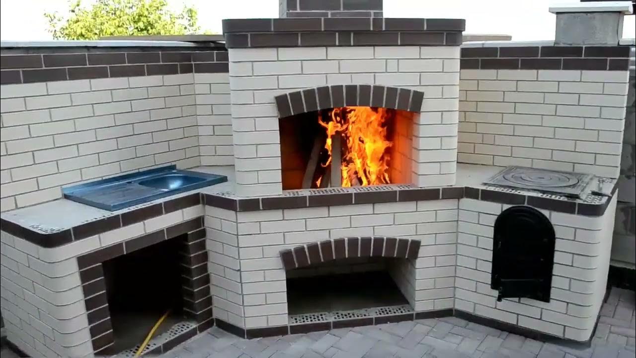 Уличный мангал с казаном для дачи - YouTube
