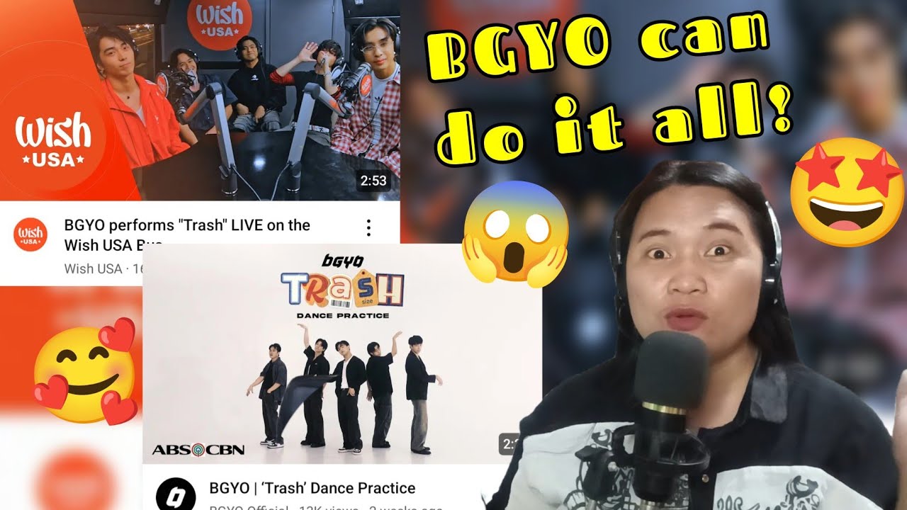 BGYO REACTION || BGYO live performance of 'Trash' on Wish USA Bus ...