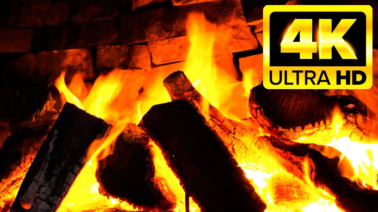The Most Relaxing Fireplace Ever | 4K HD Fireplace Burning Video with ...