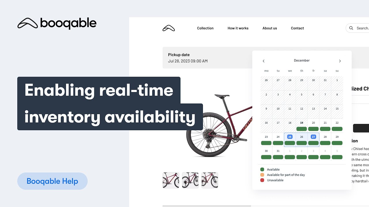 How to enable real-time availability for rental equipment - YouTube