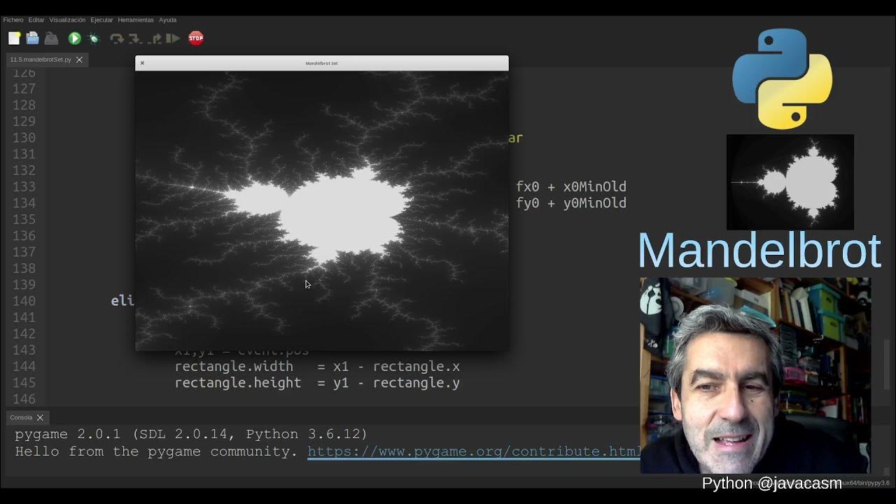 Curso Python: 11.5 Dibujando el conjunto de Mandelbrot - YouTube