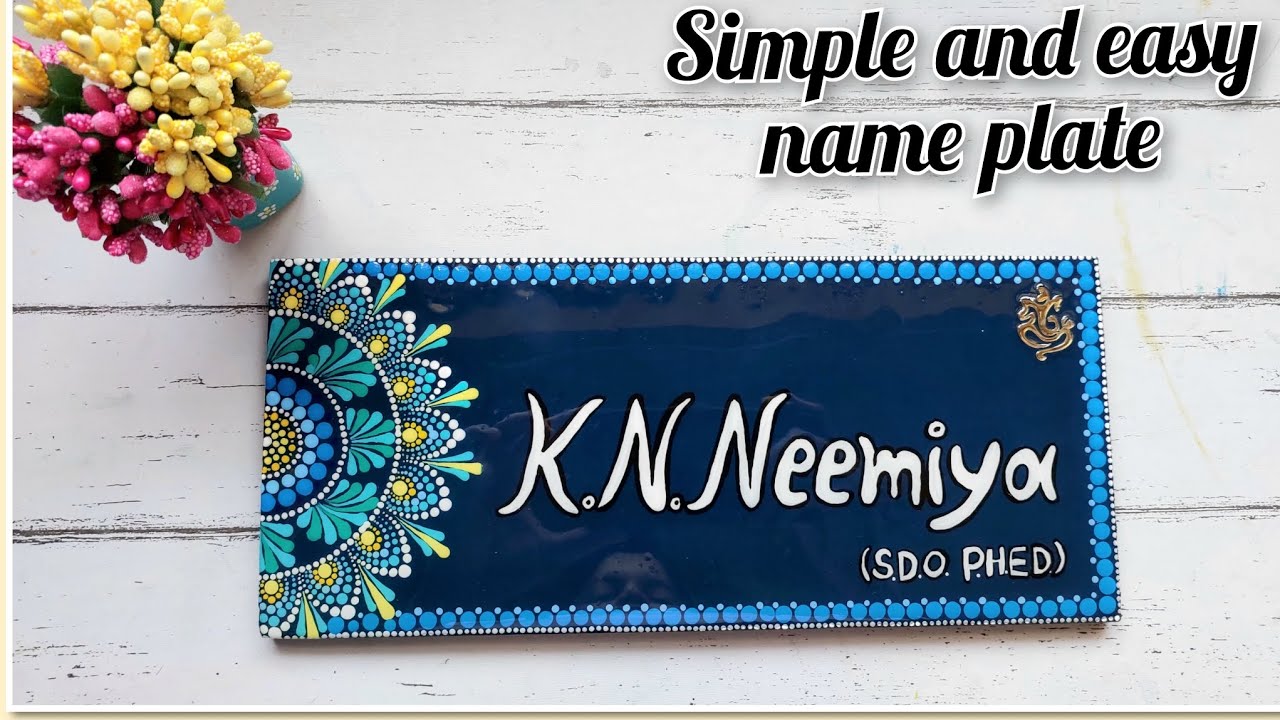 Diy name plate/diy home decor/ dot mandala Painting #art #artist # ...