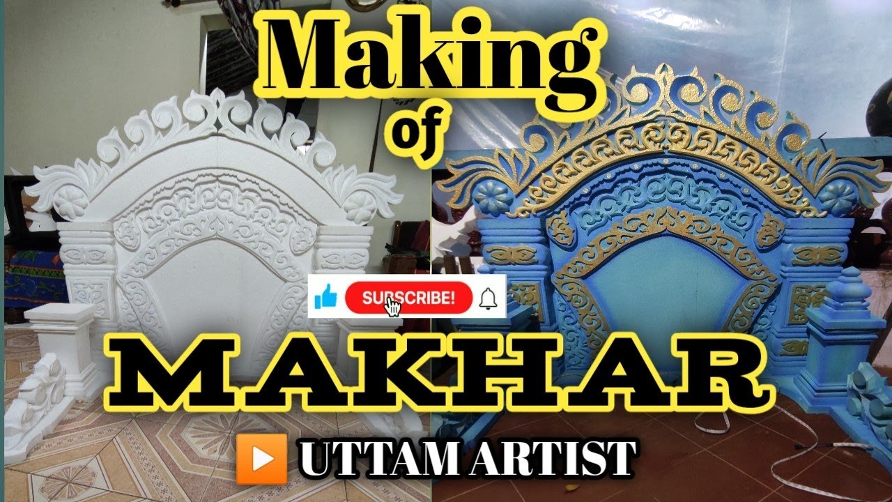 ganpati makhar decoration | making of makhar | thermocol decoration ...