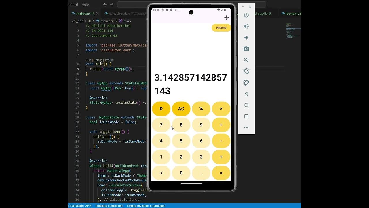 android calculator app flutter - YouTube