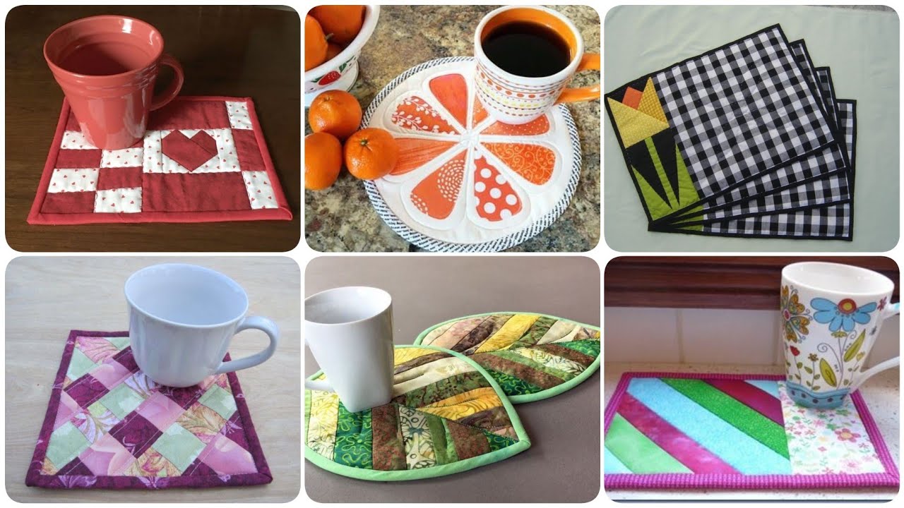Quilted simple patchwork mug rug @pop-upfashion6327 - YouTube