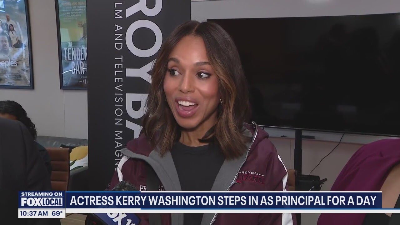 Kerry Washington steps in as 'Principal for a Day' | FOX 11 LA - YouTube