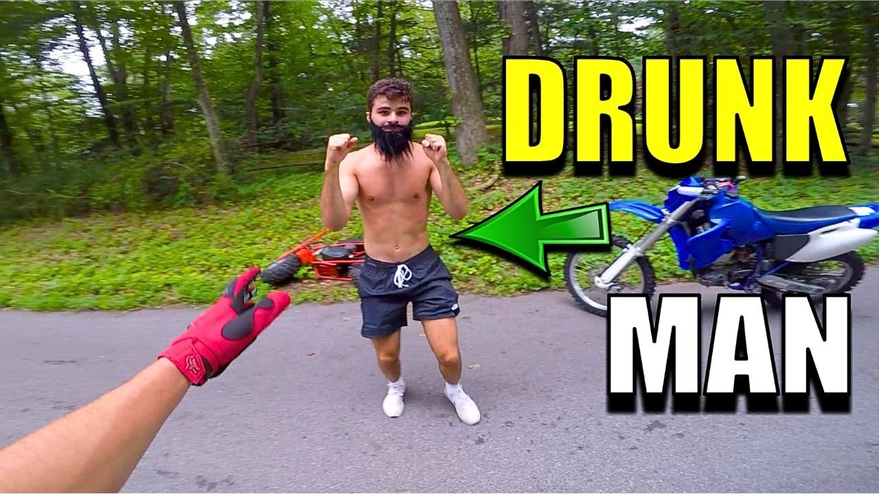 Drunk Man Vs Biker ( Angry ) - YouTube