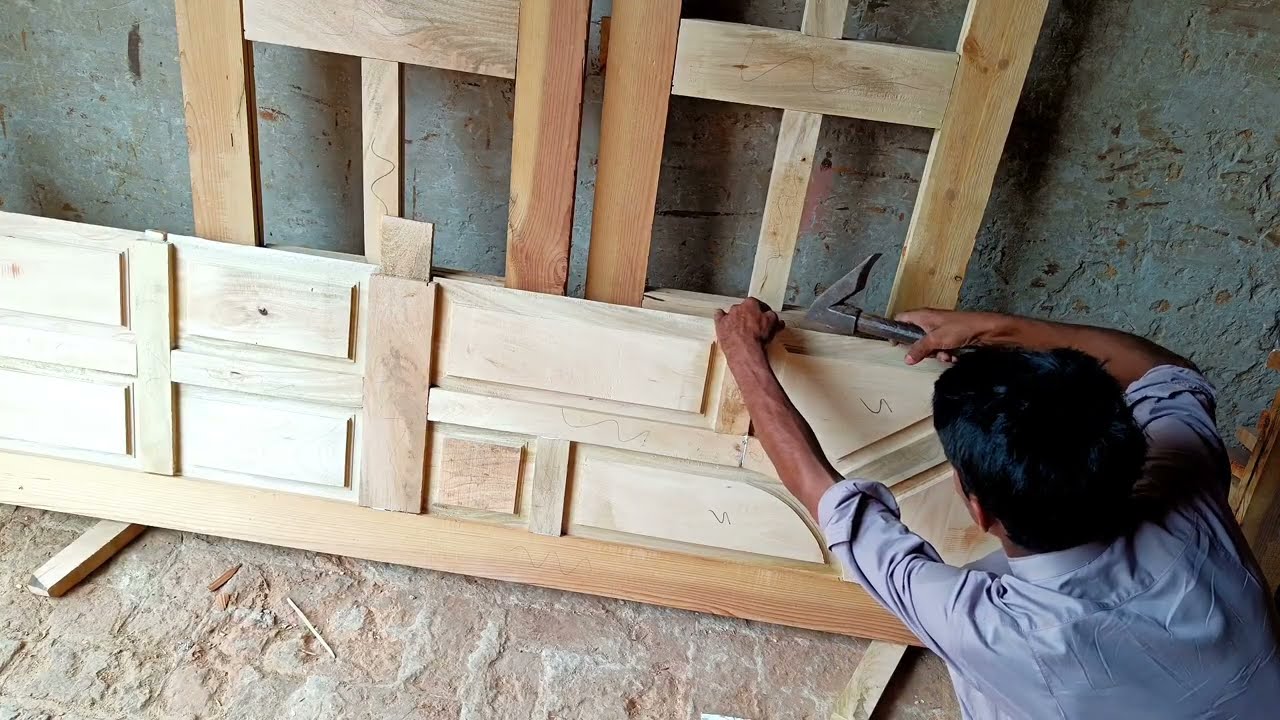 making a wooden door) DIY door project - YouTube