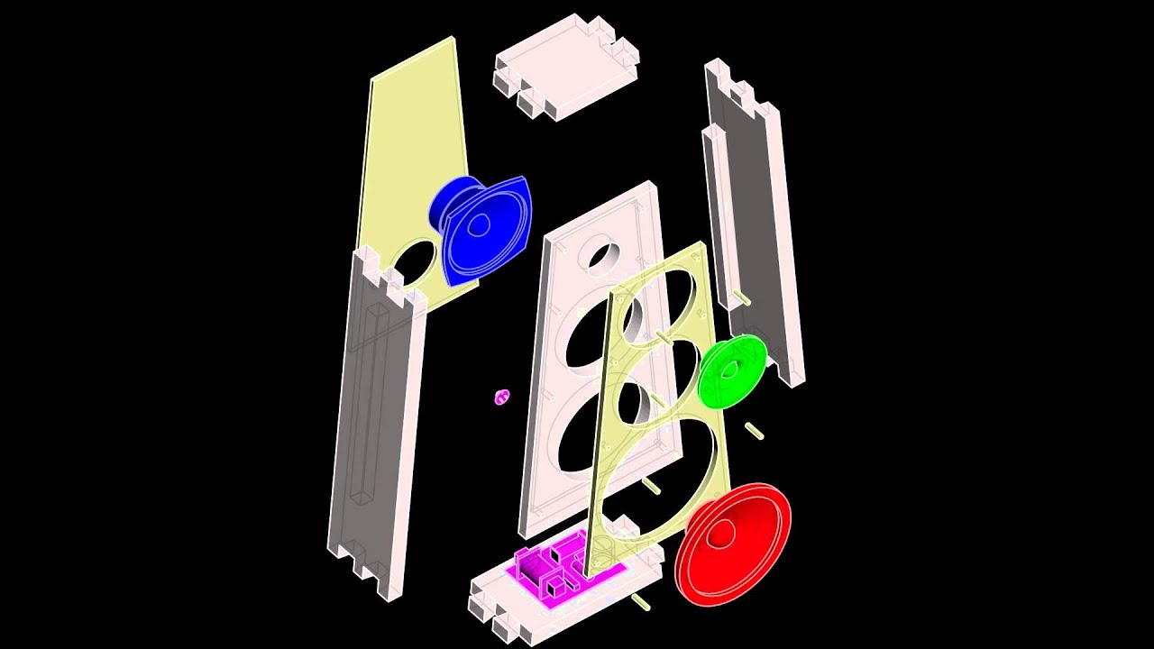 Speaker Cabinet First Draft Exploded View - YouTube
