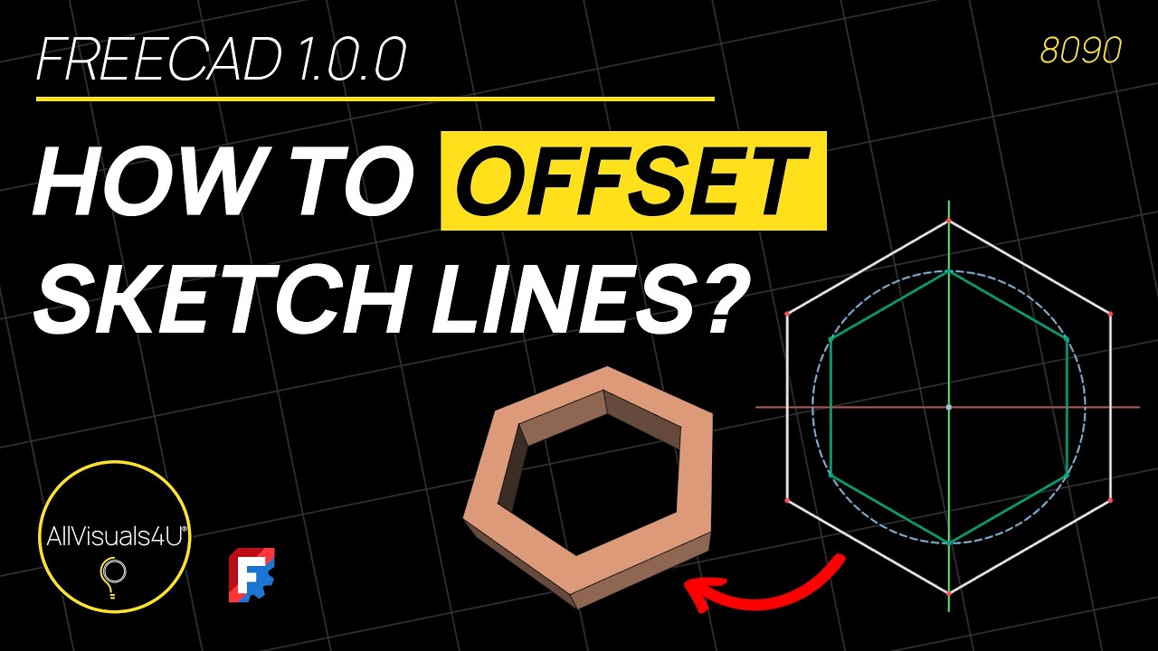 🙏 Offset Sketch Lines In FreeCAD 1.0 - FreeCAD Offset Sketch - FreeCAD Sketcher Offset - YouTube