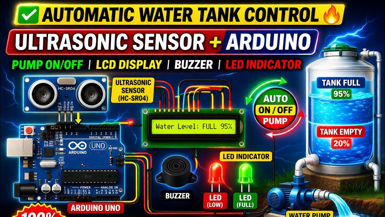 Automatic Water Level Controller using Arduino Uno & Ultrasonic Sensor ...