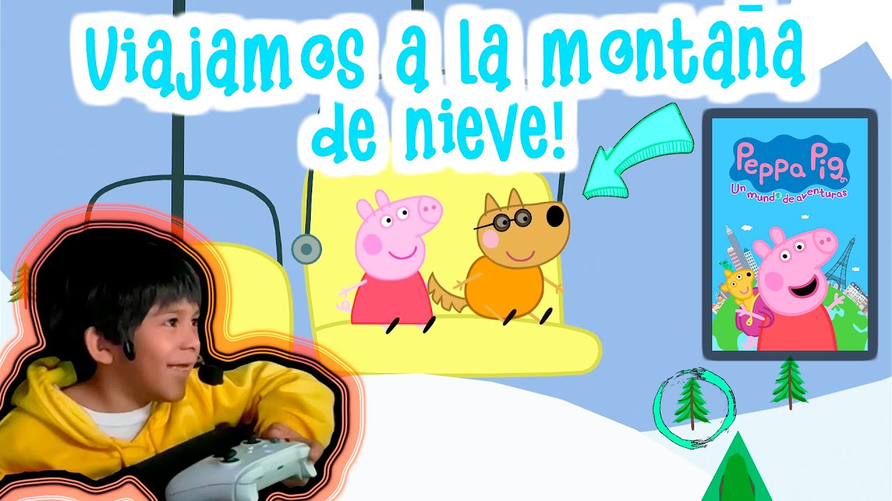 🤩🐽 Viajamos en Globo aerostático a la MONTAÑA DE NIEVE CON PEPPA! 🖍️ ...