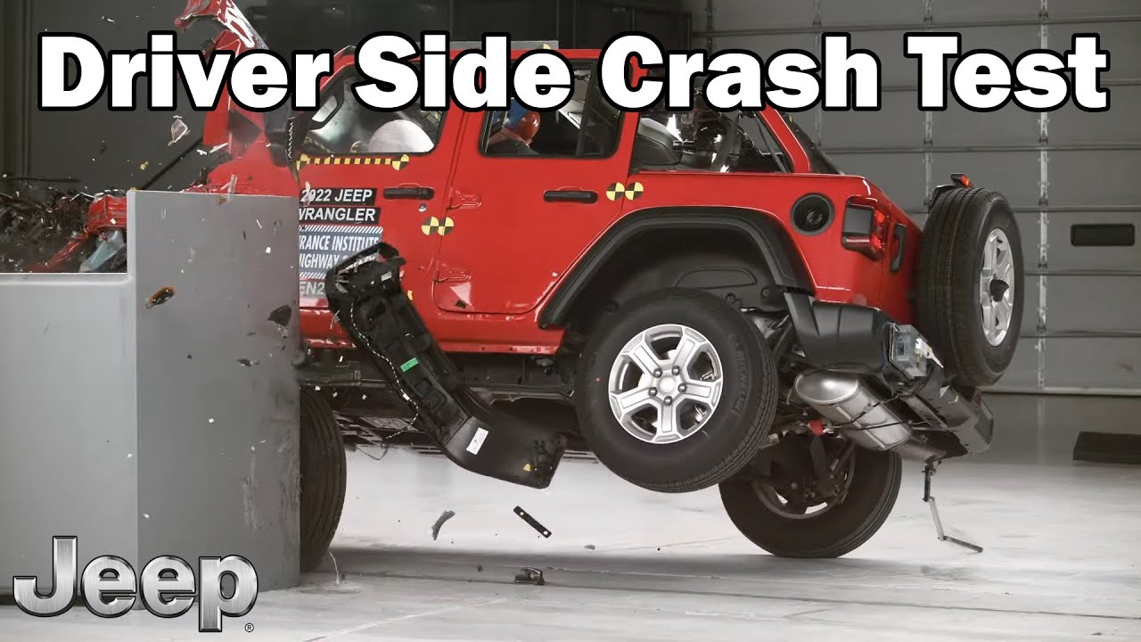 2022 Jeep Wrangler Driver Side Crash Test - YouTube