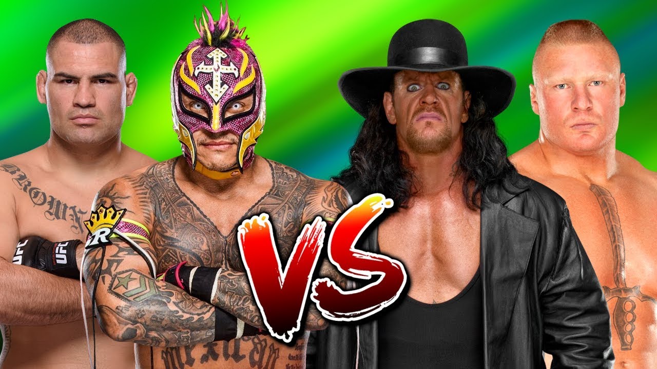 Rey Mysterio & Cain Velasquez vs. The Undertaker & Brock Lesnar - YouTube