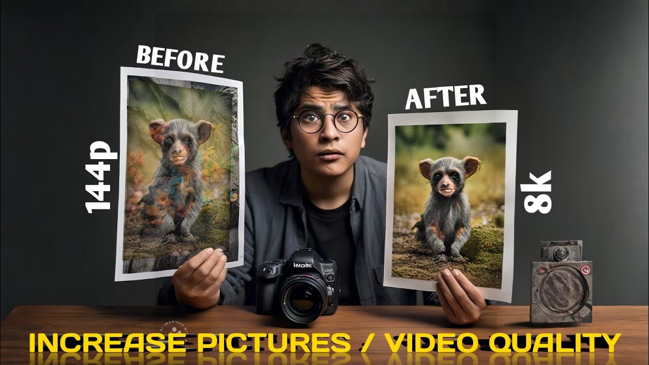 Increase photos or videos quality in just 1click 😱🤫 144p to 8k.. #edit ...
