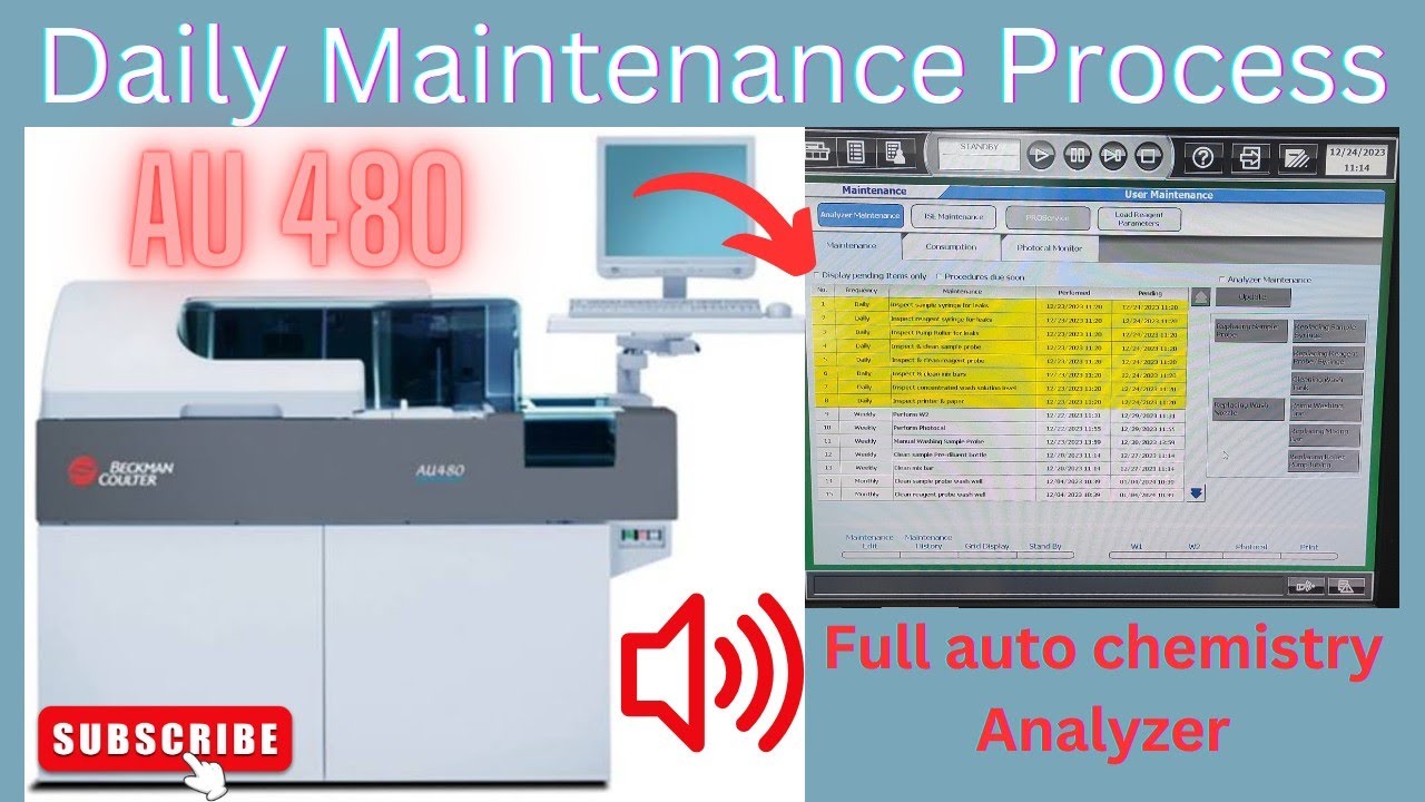 AU 480 daily maintenance | Serum calibration | ISE Cleaning ...