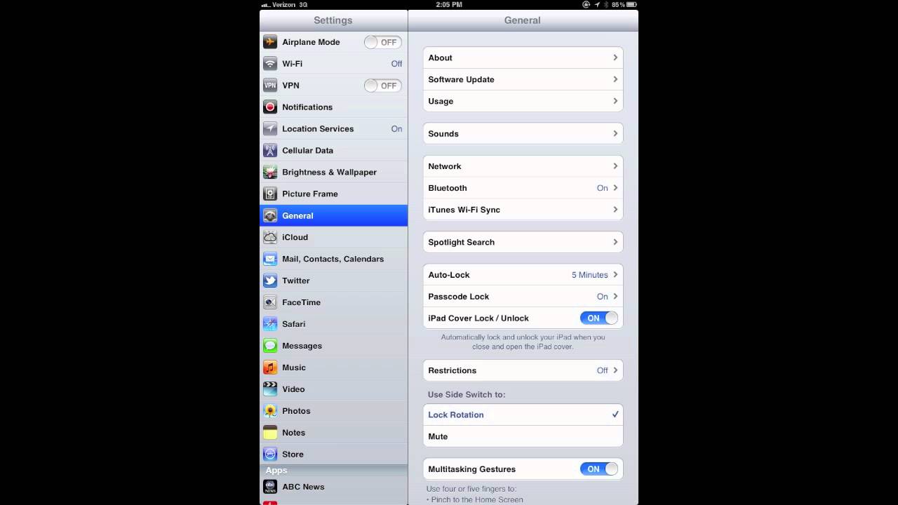How to Change Switch to Rotation Lock or Mute iPad HD - YouTube