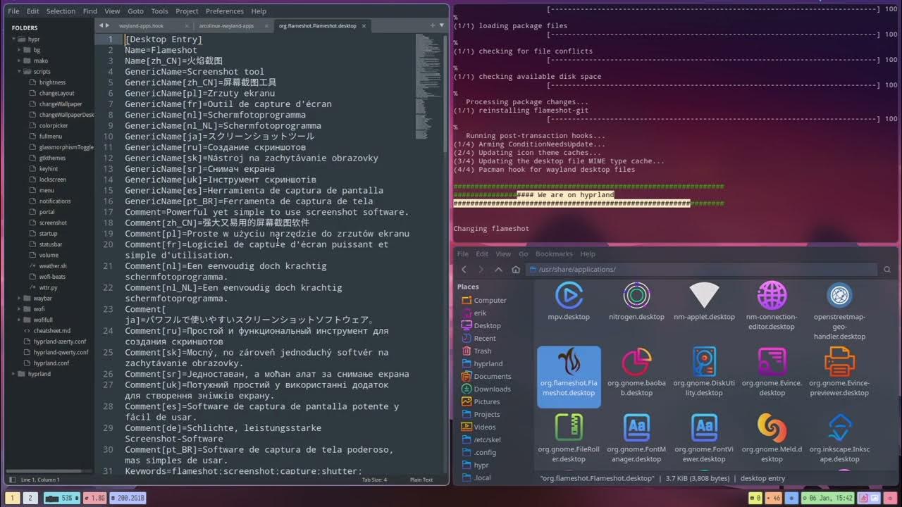 ArcoLinux : 3235 Hyprland and flameshot - how to make it work on hyprland - not needed anymore ...