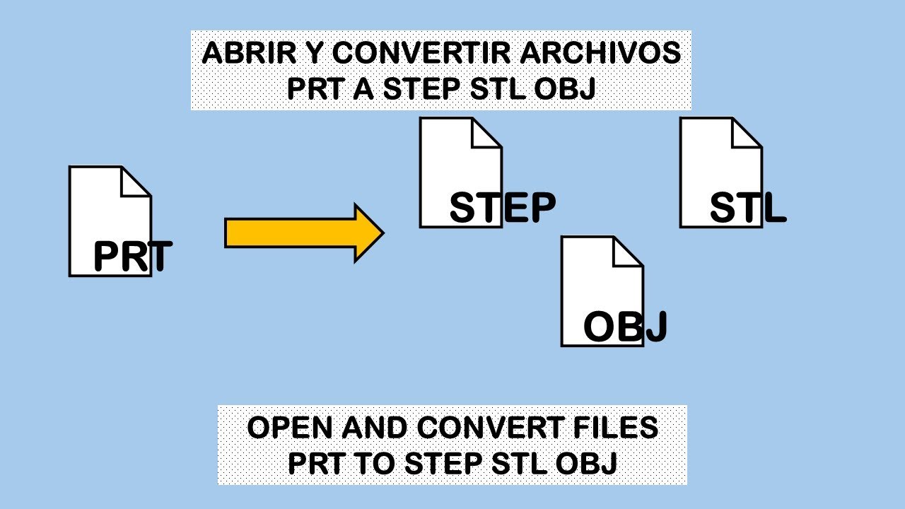 Como abrir archivos PRT y convertir en STEP STL OBJ - YouTube