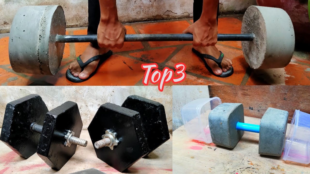 3 How To Make Homemade Dumbbell Barbells For Free DIY Weights YouTube 3 How To Make Homemade Dumbbell Barbells For Free DIY Weights YouTube