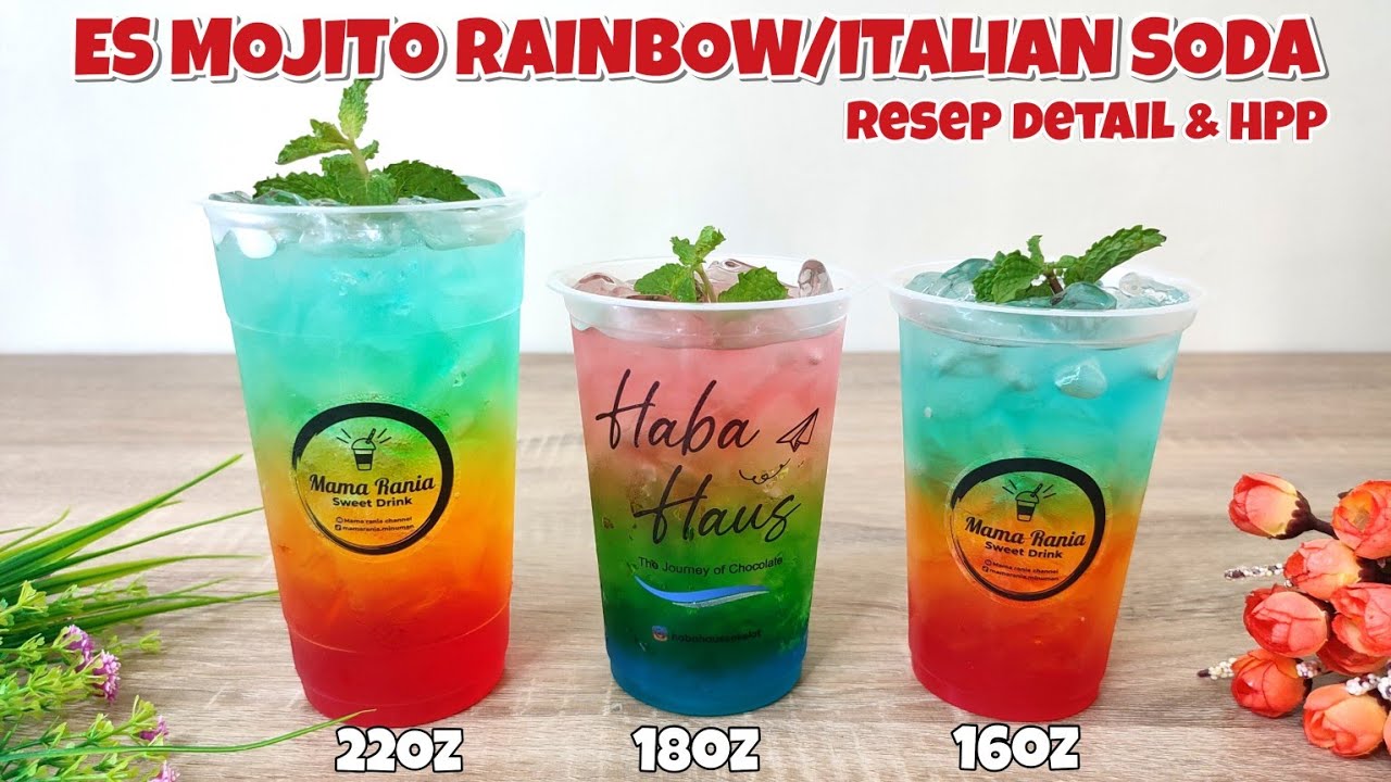 UNTUNG BESAR JUALAN MINUMAN MODAL SIRUP & SODA! ES MOJITO RAINBOW | MOCKTAIL RAINBOW| ITALIAN ...