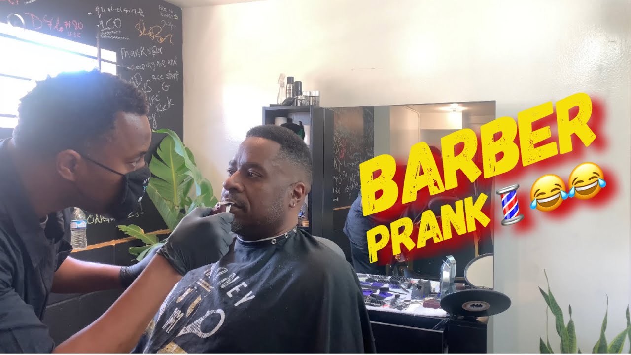 BARBER PRANK | Staring Into Client’s Eyes 💈😂😂 - YouTube