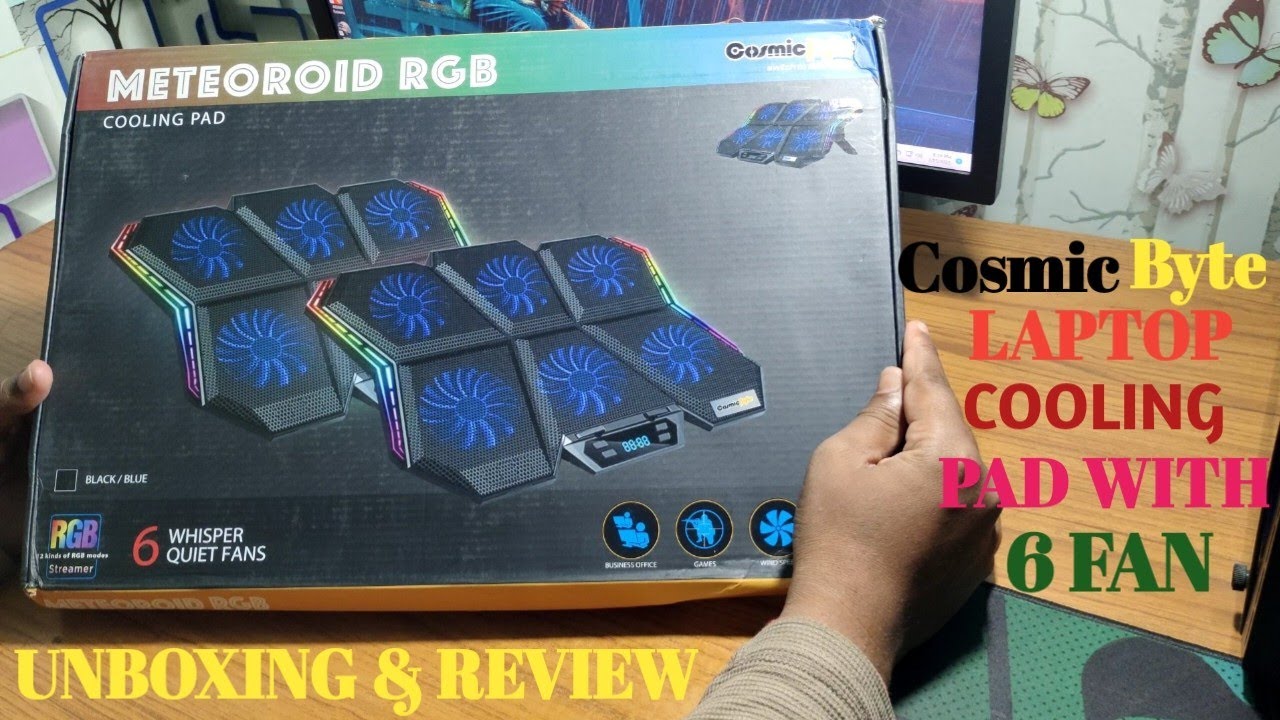 Cosmic Byte Meteroid RGB Cooling Pad (Blue) Unboxing and Review ...