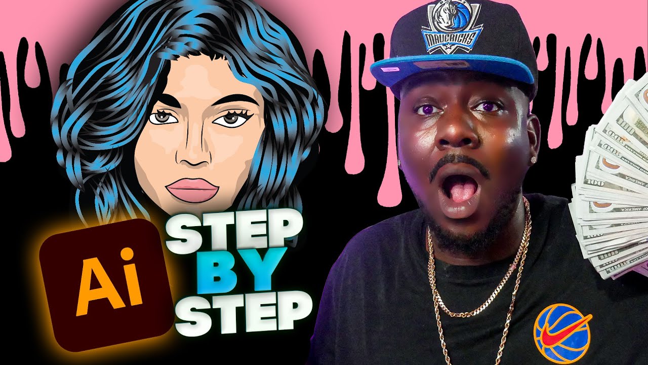 Make Money & Draw Face Cartoons EASY Step By Step Illustrator Tutorial ...