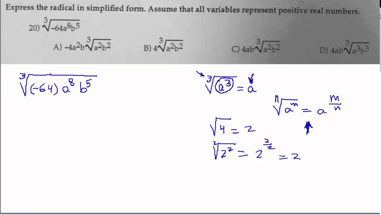 Intermediate Algebra Problem 20 Sample Final Simplifying Cube Root intermediate-algebra-problem-20-sample-final-simplifying-cube-root