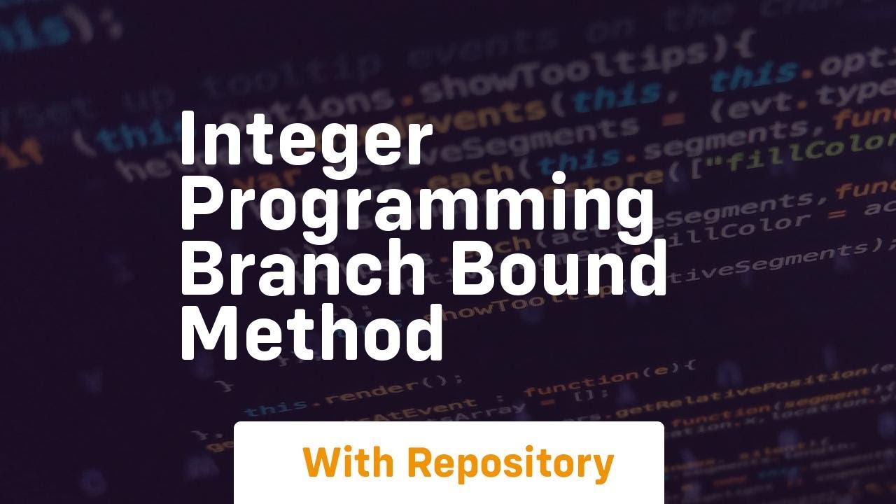 Integer programming branch bound method - YouTube Integer programming branch bound method - YouTube