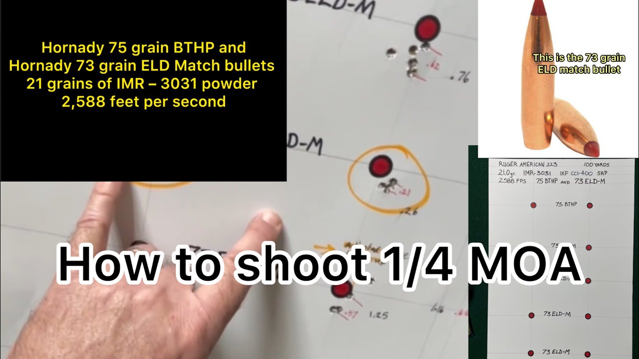 How To Shoot 1 4 MOA A Test Using Hornady 75BTHP And 73ELD Match