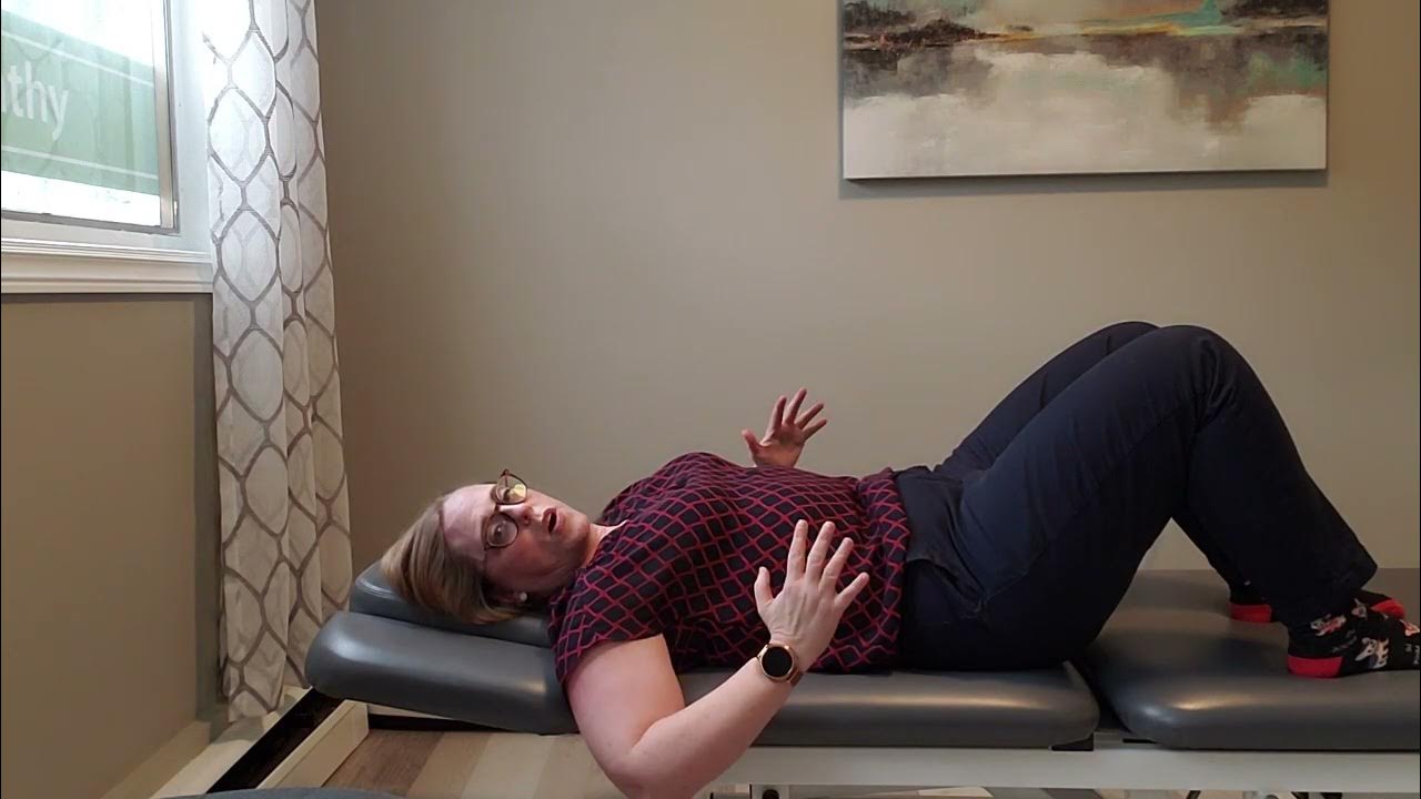 Diaphragmatic breathing and pelvic floor release in laying down position - YouTube