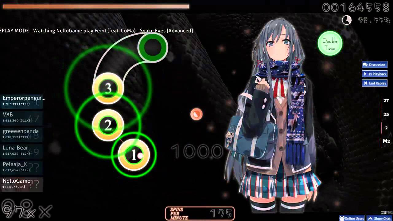 [Osu!ITA] Feint (feat. CoMa) - Snake Eyes [Advanced] +DT | 58pp - YouTube