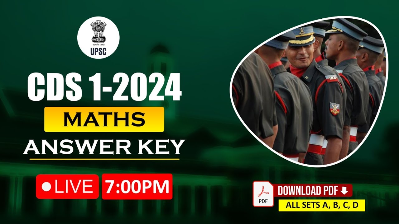 CDS 1 2024 Maths Answer Key | CDS 1 2024 Answer Key of Maths | CDS 1 ...