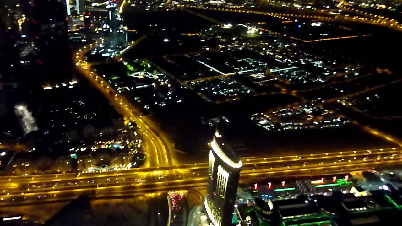 124th floor - night view from the top of Burj Khalifa tower,(world`s ...