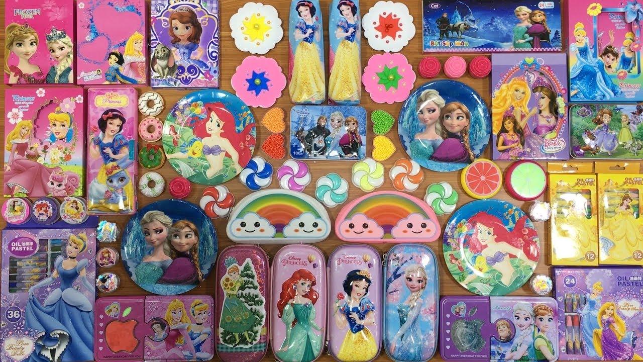 DISNEY PRINCESS Slime | Mixing Random Things into Slime | Most ...