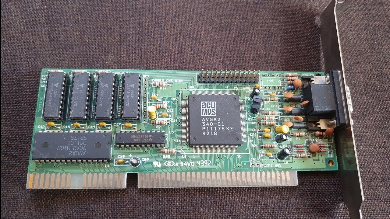 ACUMOS AVGA2 Graphic Card 512KB 16BIT ISA Retro. - YouTube