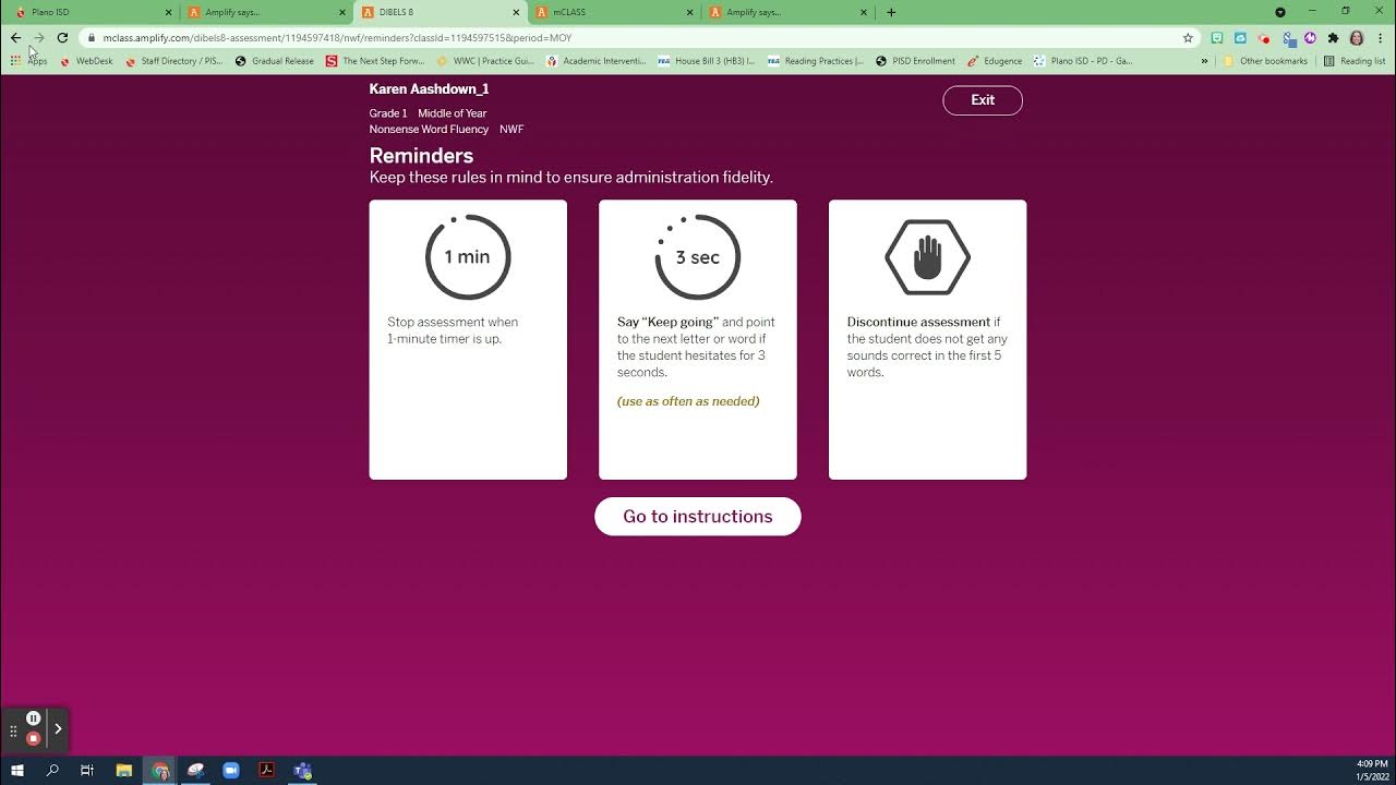 Clarity || 1st Grade mCLASS MOY Dyslexia Screener - YouTube
