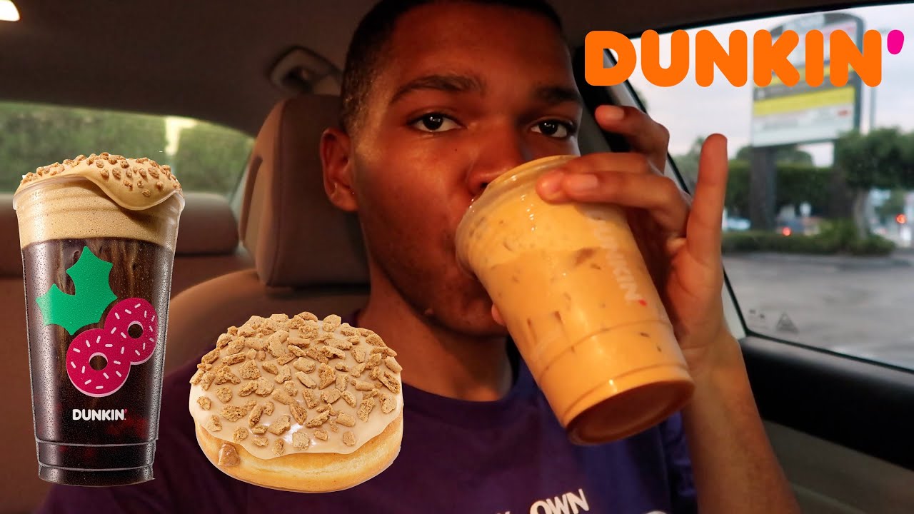 Trying The Dunkin Cookie Butter Cold Brew And Donut Youtube