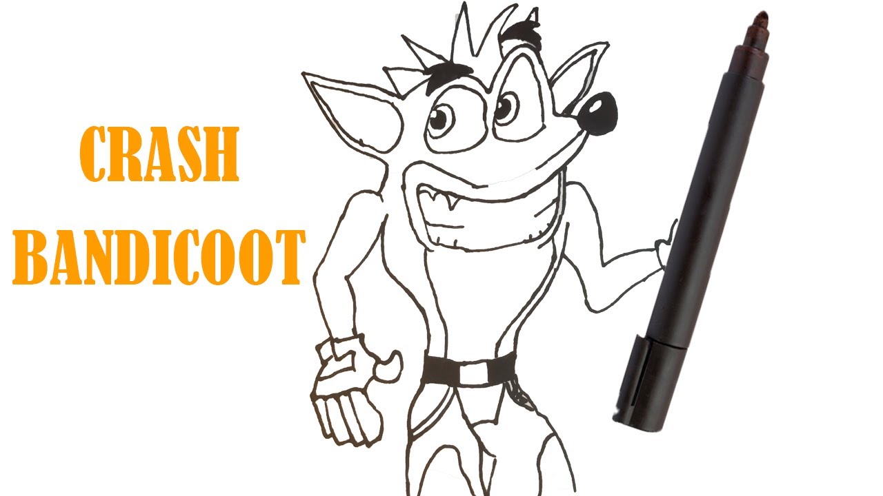 How to draw Crash Bandicoot | Drawing tutorials | How to draw Crash ...