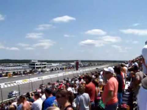 Race restart from Pocono grandstands - YouTube